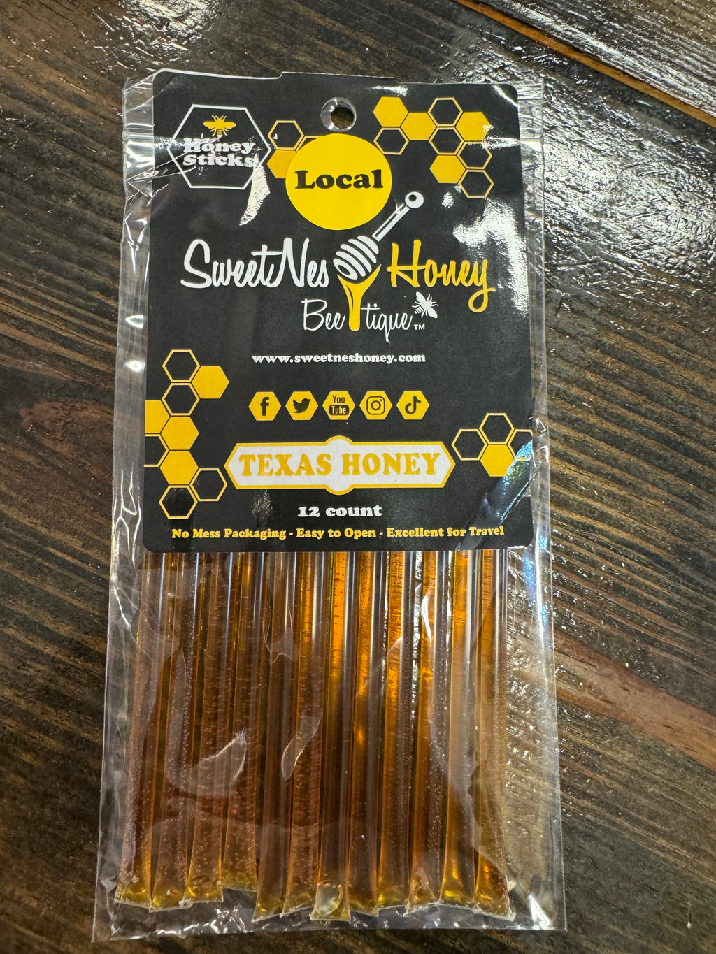 12 PACK TEXAS HONEY STICKS – SweetNes Honey Apiaries & Beetique