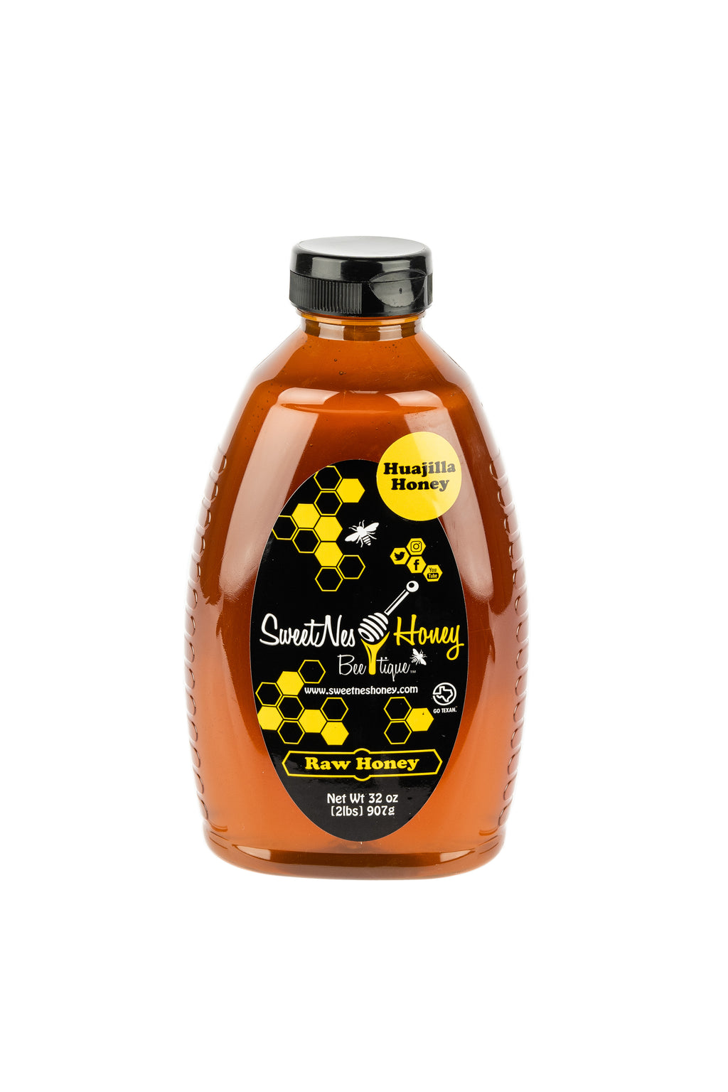 SweetNes Raw Honey 32oz (2lb) Squeezable Oval - HUAJILLO HONEY - LOCAL ...